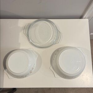 Pyrex | Kitchen | Vintage Pyrex England Emily Spring Garden Set Of 2 ...